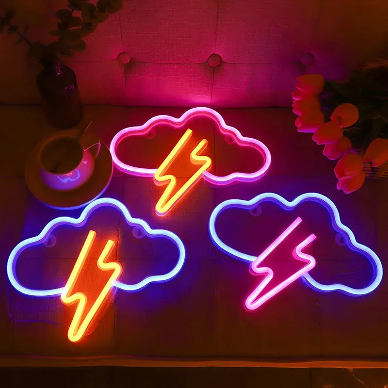 Néon LED Nuage Éclair | MaChambreAesthetic™